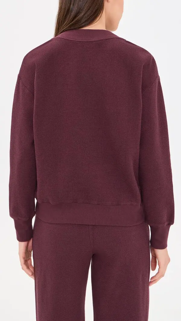 NEGATIVE Waffle Knit Deep V Pullover