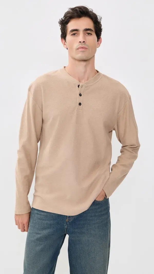 RHYTHM Vintage Terry Long Sleeve Henley