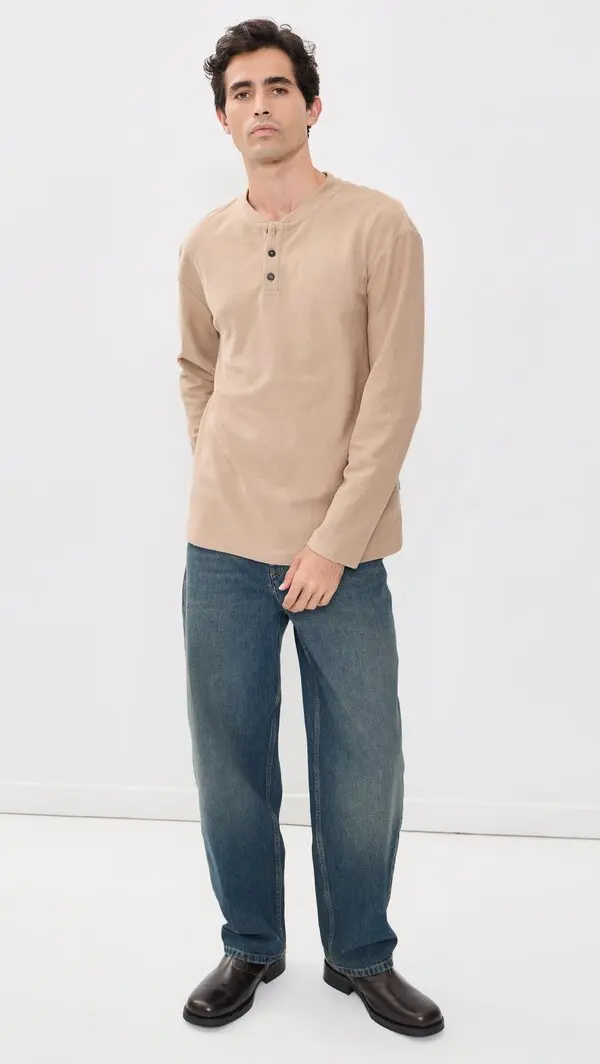 RHYTHM Vintage Terry Long Sleeve Henley