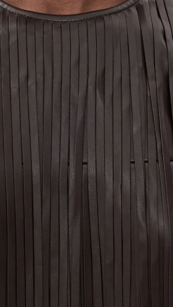 SIMONMILLER Sina Vegan Leather Fringe Dress