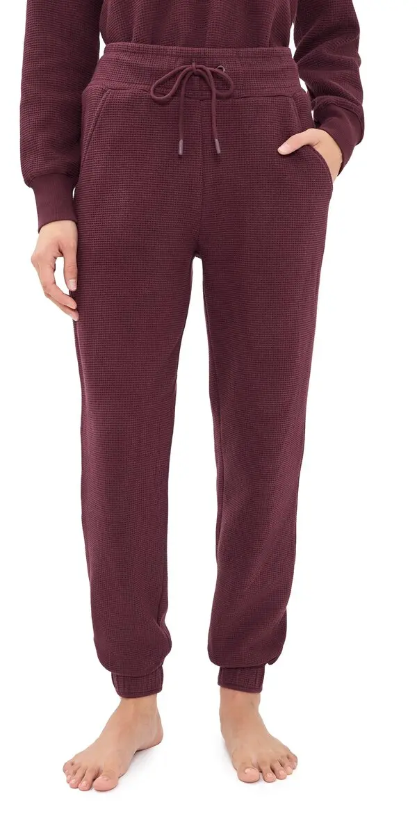 NEGATIVE Waffle Knit Joggers With Drawstring Waist