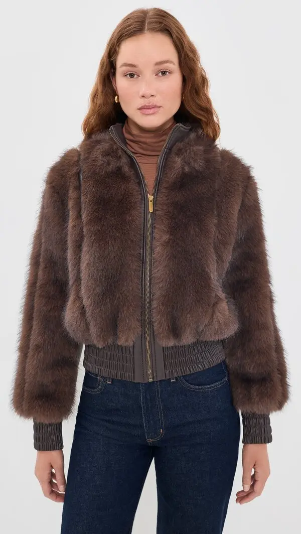 Zimmermann Valiant Faux Fur Bomber Jacket