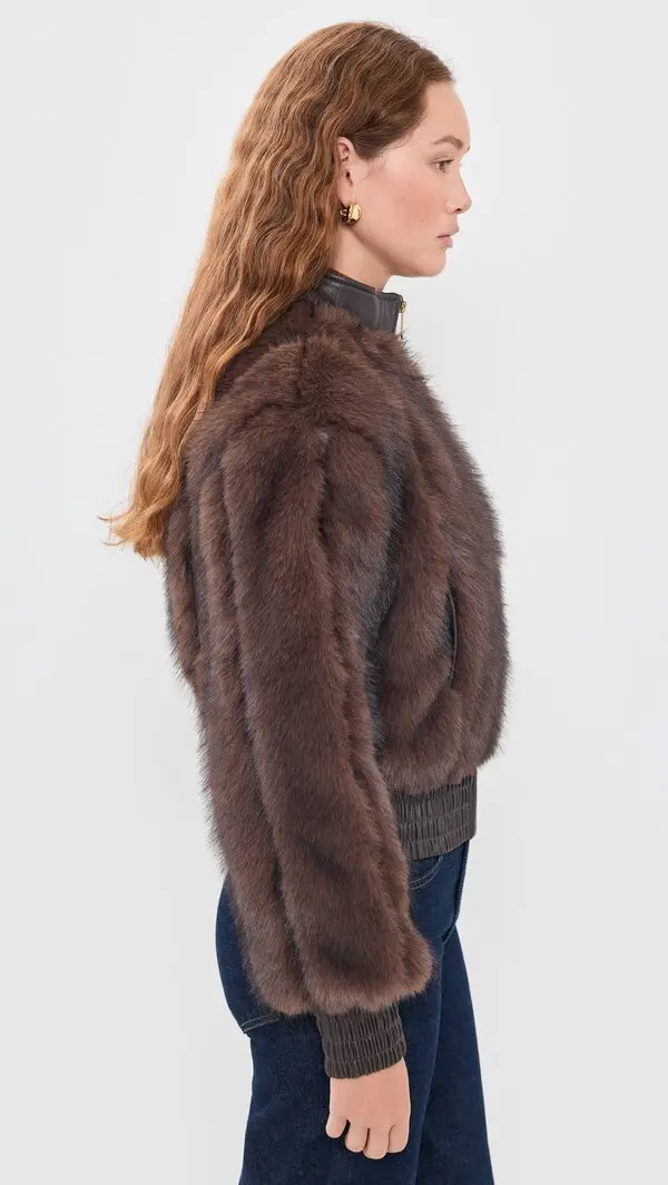 Zimmermann Valiant Faux Fur Bomber Jacket
