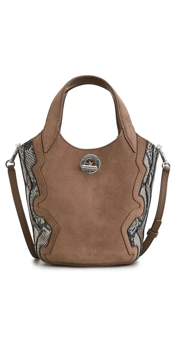 Veronica Beard Snake Embossed Anchor Bag - Bark Multi