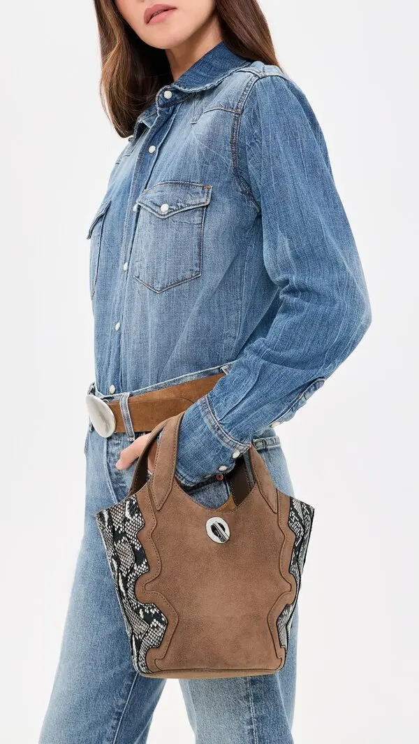 Veronica Beard Snake Embossed Anchor Bag