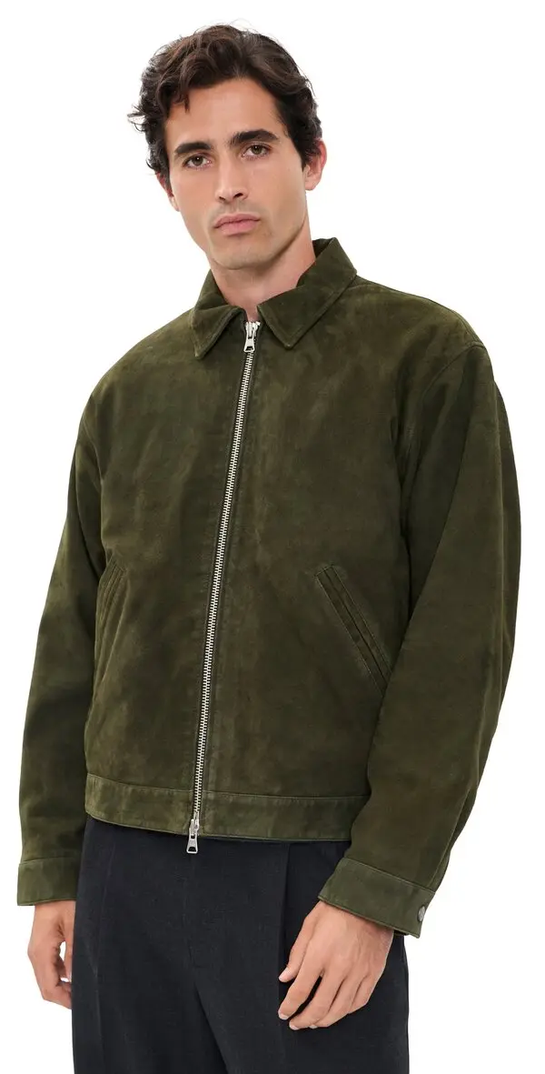 Nn07 Petrus Suede Jacket - Shadow Moss