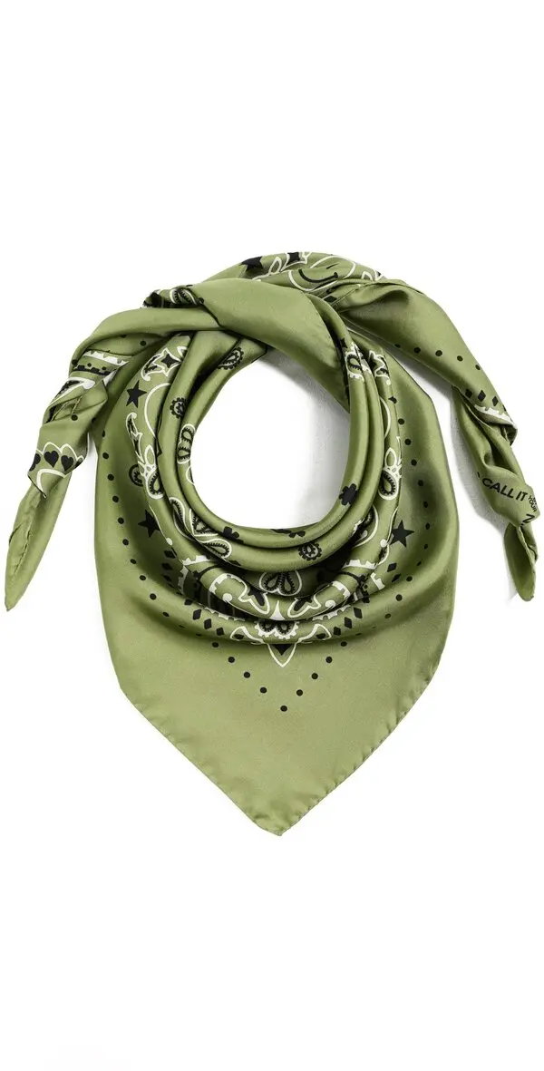 CALL IT BY YOUR NAME Silk Bandana Large - Kaki