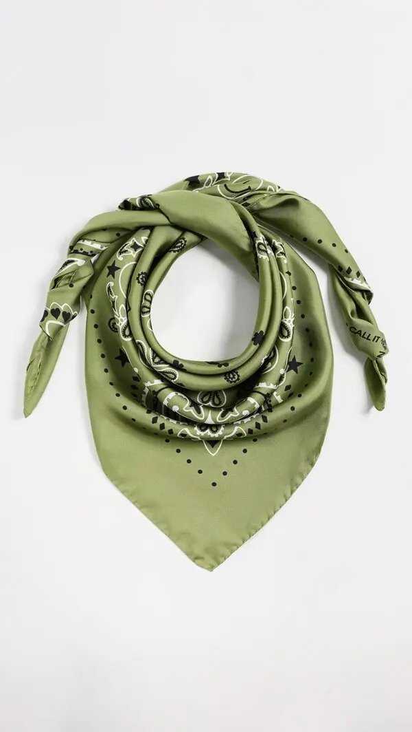 CALL IT BY YOUR NAME Silk Bandana Large - Kaki