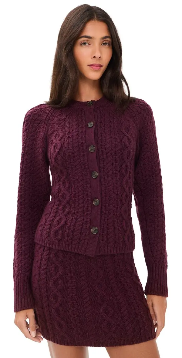 Guest In Residence Cable Sculpted Cardigan