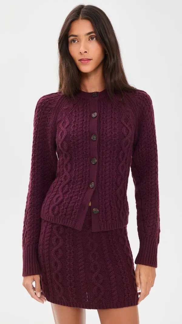 Guest In Residence Cable Sculpted Cardigan