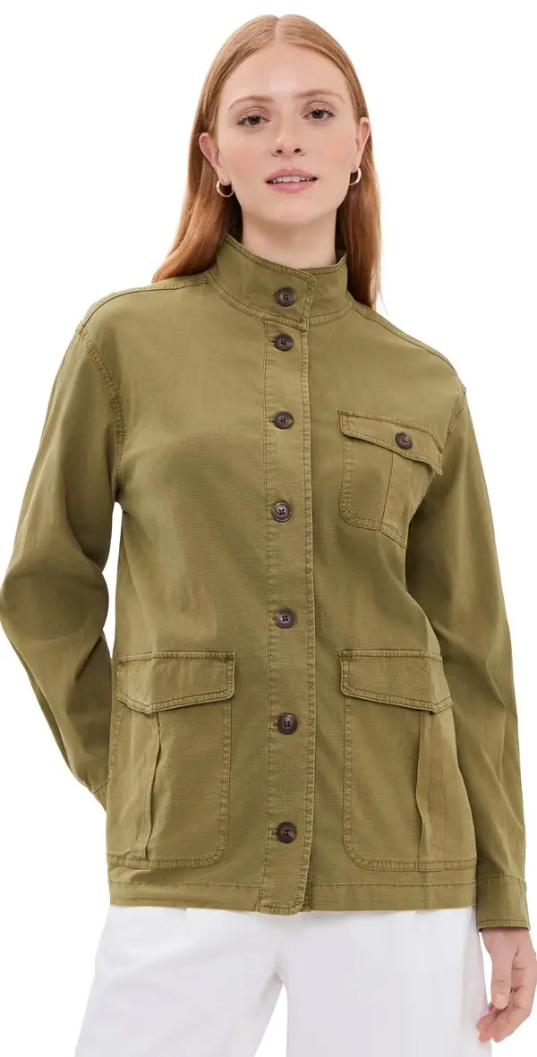 Marine Layer Blake Ripstop Utility Jacket - Dark Olive