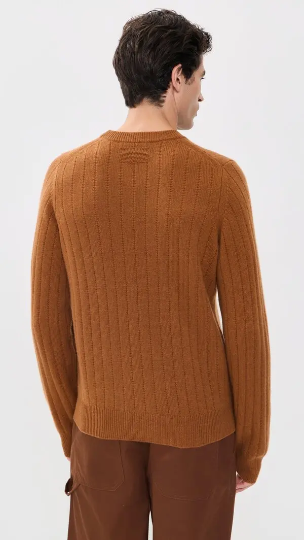 Guest In Residence Rib Allday Cashmere Crew Sweater - Burnt Sienna