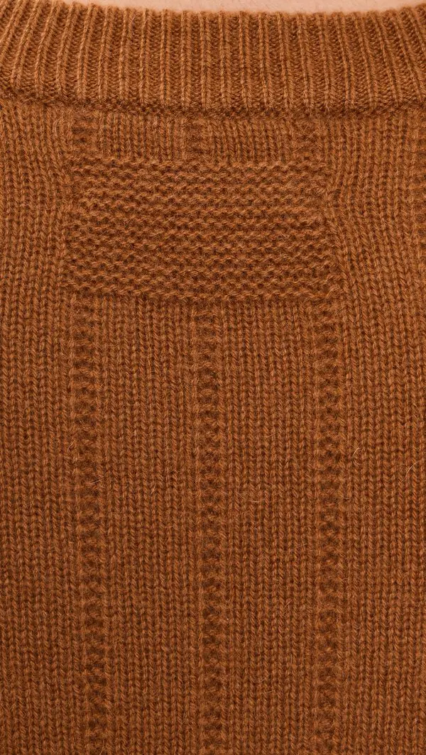 Guest In Residence Rib Allday Cashmere Crew Sweater - Burnt Sienna
