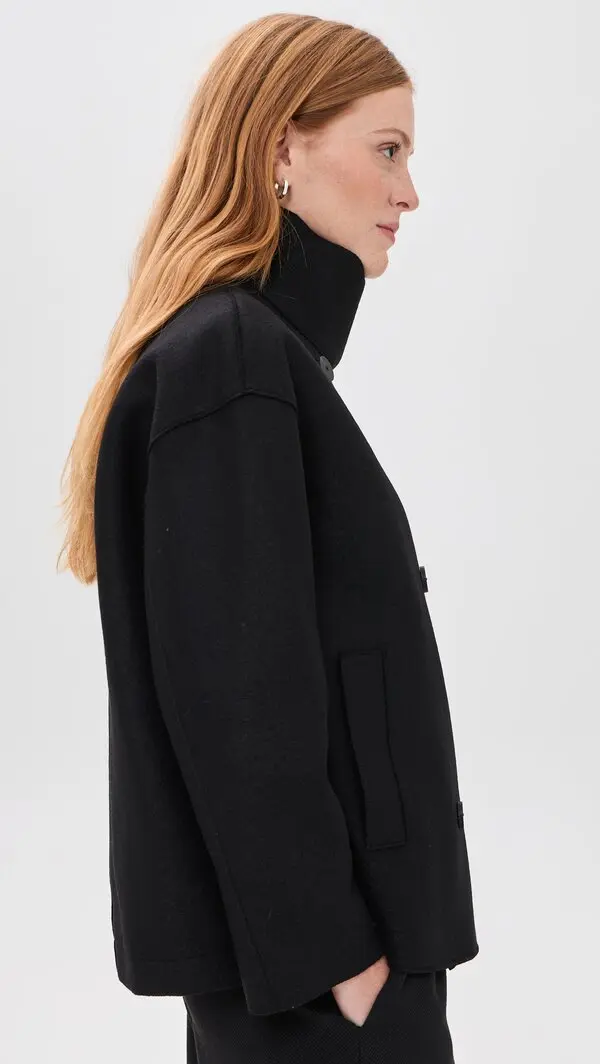 Harris Wharf London Oversized Pressed Wool Funnel Jacket