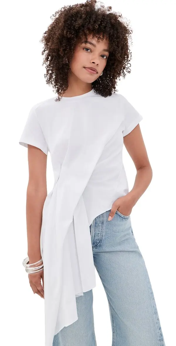 MARQUES' ALMEIDA Draped Cap Sleeve T-shirt