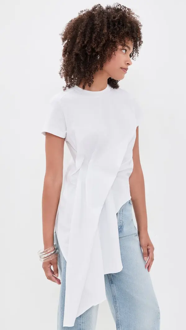 MARQUES' ALMEIDA Draped Cap Sleeve T-shirt