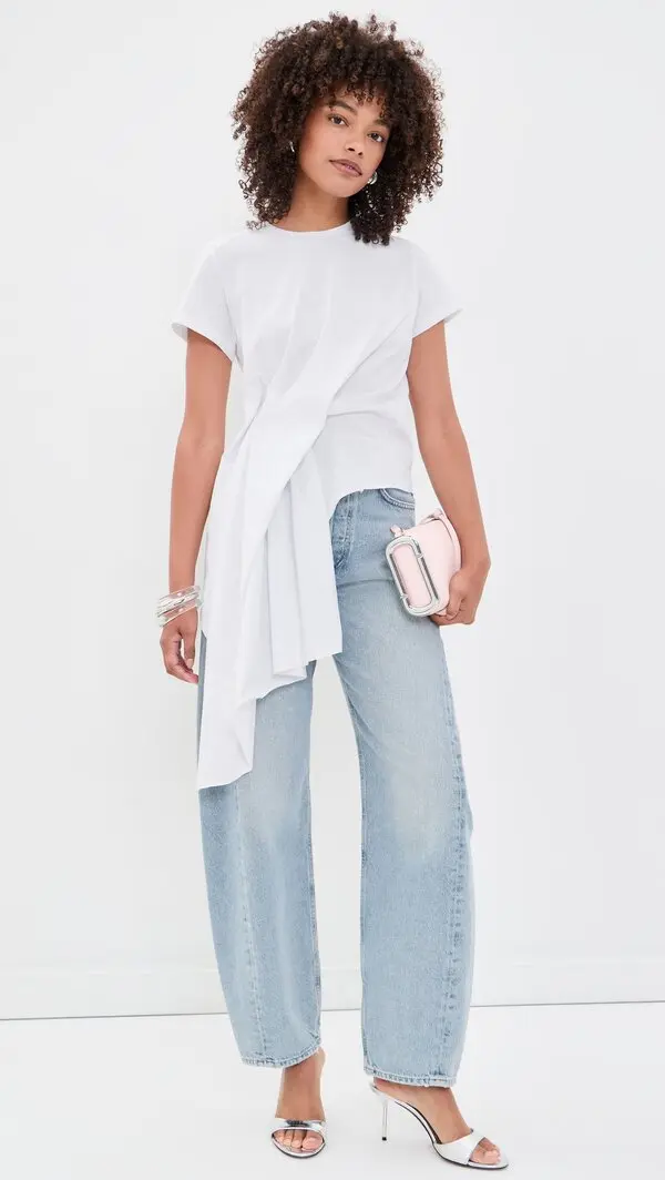 MARQUES' ALMEIDA Draped Cap Sleeve T-shirt