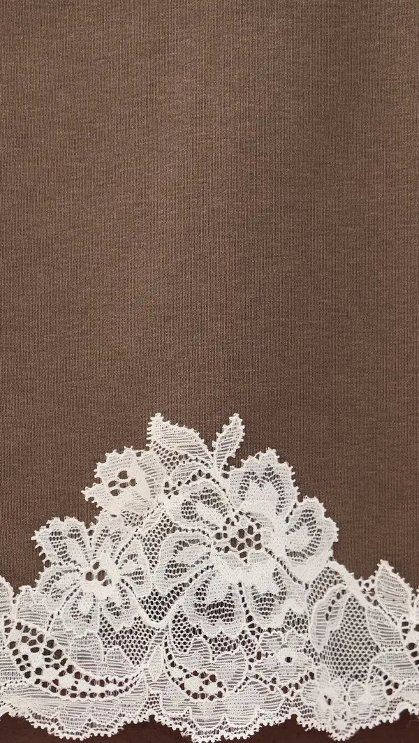 BAILEY ROSE Lace Trim Tee