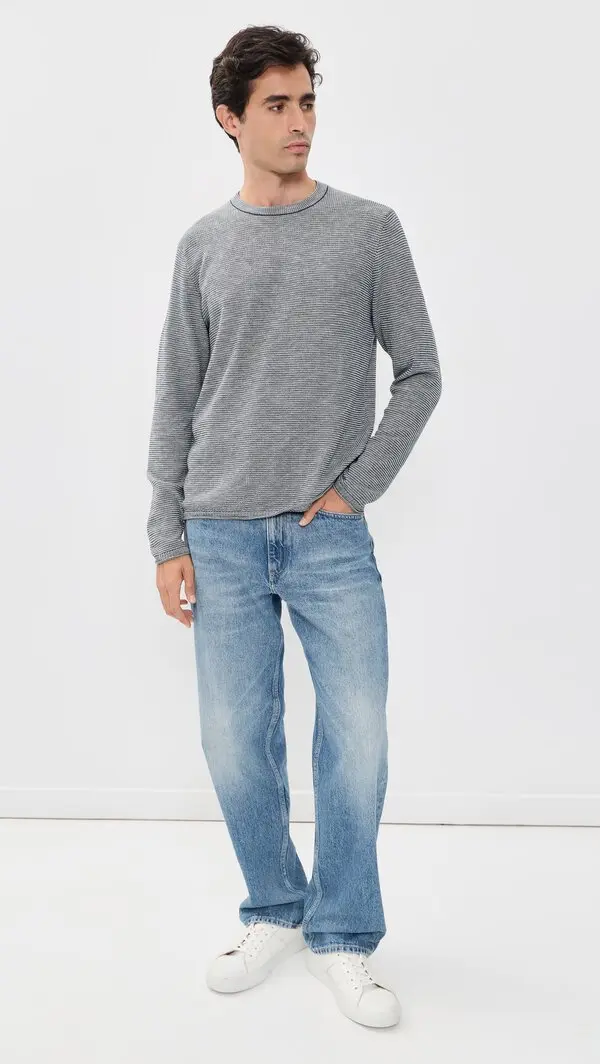 Billy Reid Tuck Stripe Crew Sweater