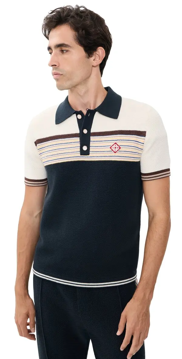 Casablanca Cafe Stripe Polo Shirt