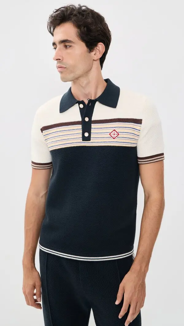 Casablanca Cafe Stripe Polo Shirt