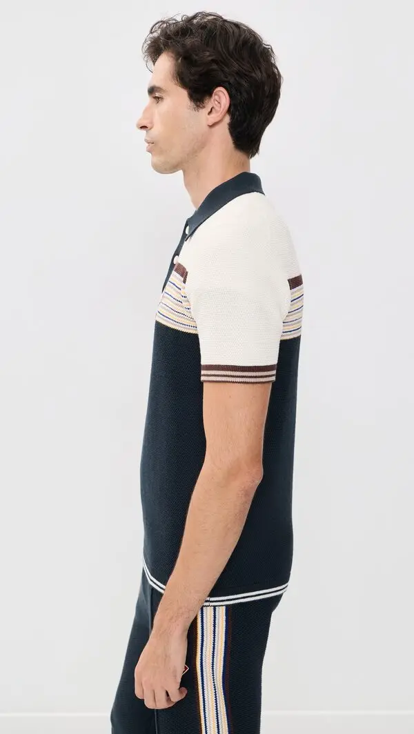 Casablanca Cafe Stripe Polo Shirt