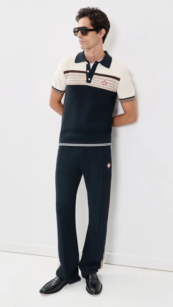 Casablanca Cafe Stripe Polo Shirt