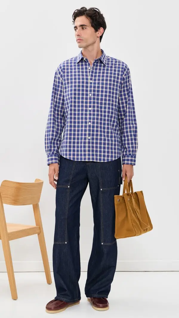 Nn07 Deon Check Button Down Shirt
