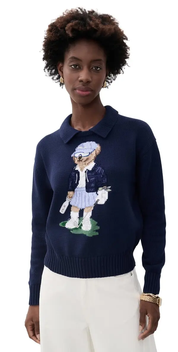 Rlx Ralph Lauren Long Sleeve Collared Pullover Sweater