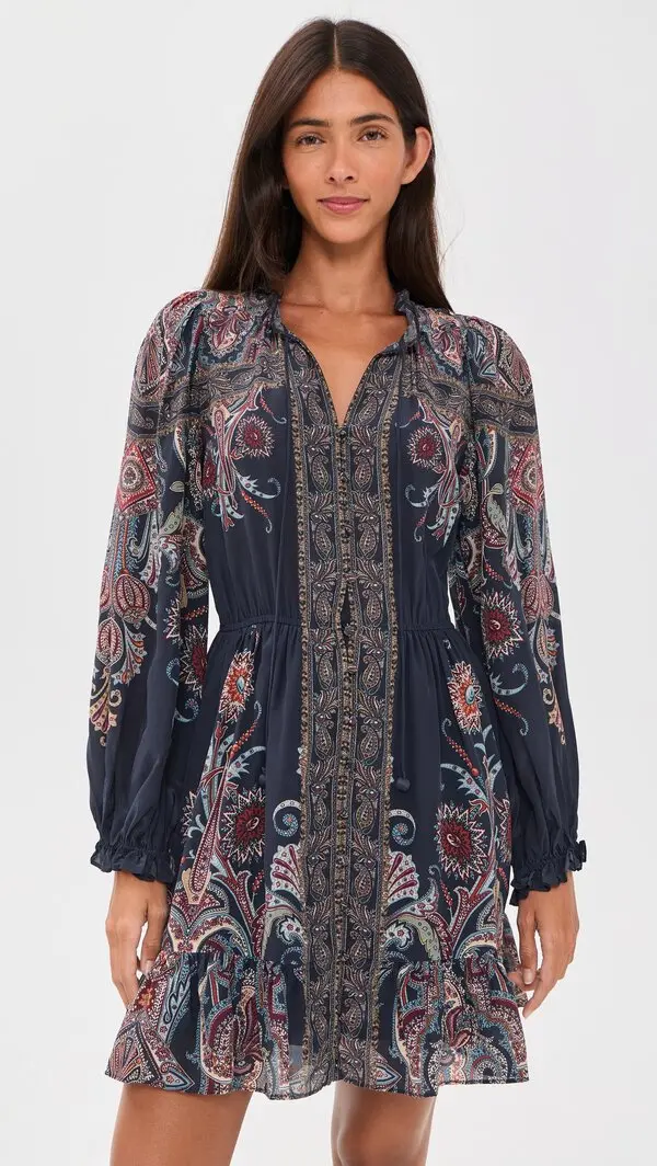 Sea Hyacinth Print Mini Dress
