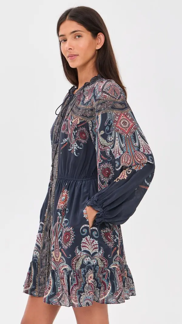 Sea Hyacinth Print Mini Dress
