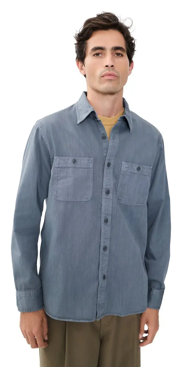 Madewell Long Sleeve Workshirt - Chalked Midnight
