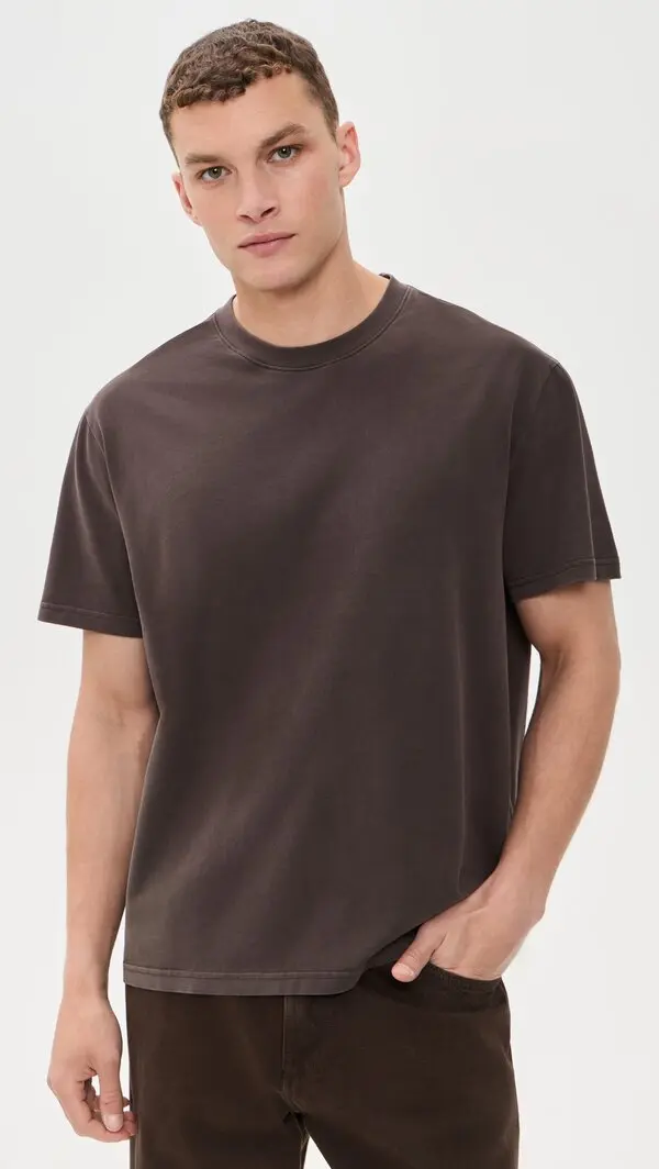 Marine Layer Relaxed Cloud 9 Sueded Jersey Tee - Coffee
