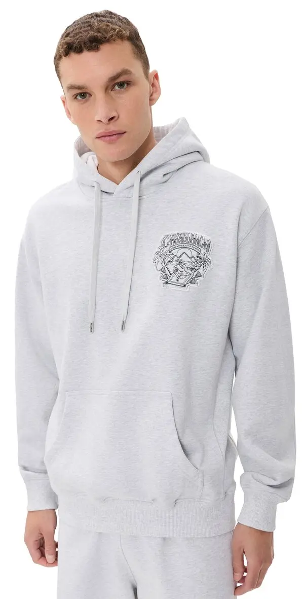 Casablanca Eveil Ancestral Applique Classic Hoodie - Grey Marle Loopback
