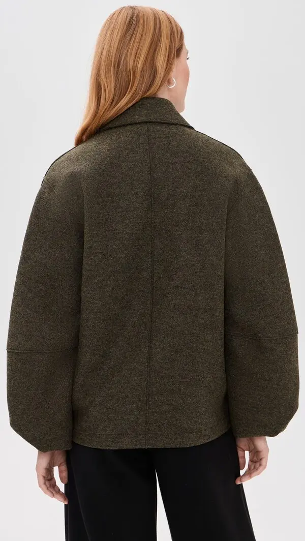 Harris Wharf London Puff Sleeves Pressed Wool Jacket