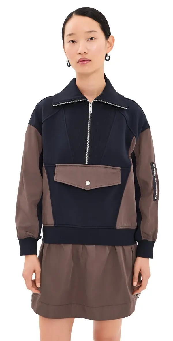 3.1 Phillip Lim French Terry Nylon Combo Utility Dress