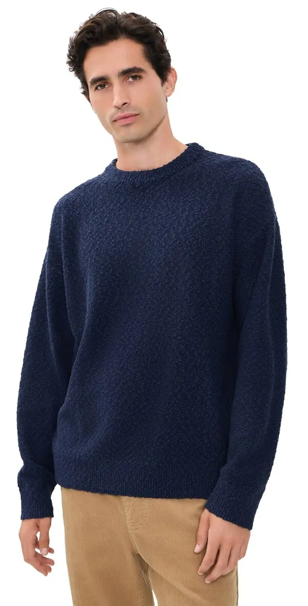 RHYTHM Worn Path Knit Sweater - Navy