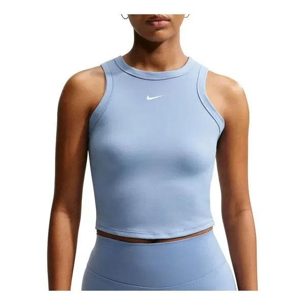 Nike Dri-fit Cropped Tank Top - Work Blue/white