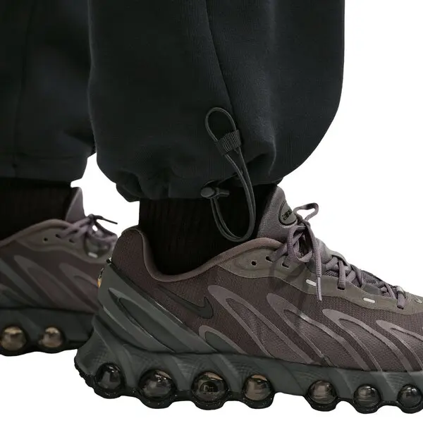 Nike Tech Colour-block Open-hem Fleece Trousers 'black Anthracite