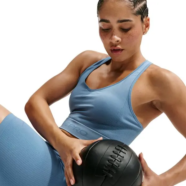 Nike Pro Seamless Dri-fit Cropped Tank Top - Work Blue