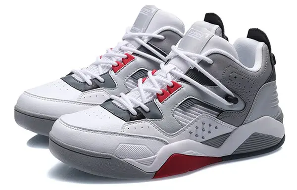 LI-NING Casual Basketball Shoes 'grey Red