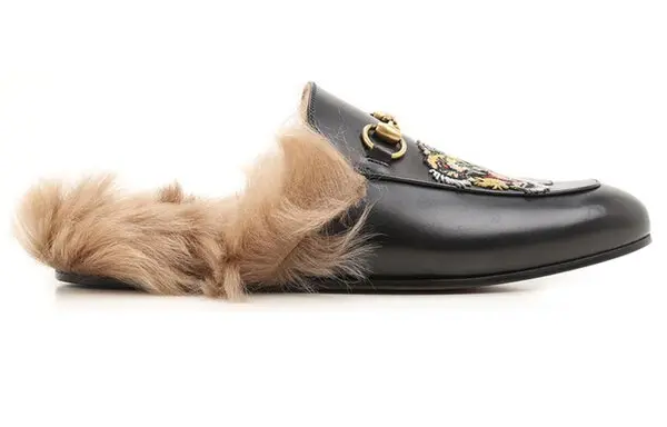 Gucci Princetown With Tiger Appliqueleather