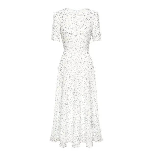 POST MERIDIEM Light- Short Sleeve Floral Midi Dress