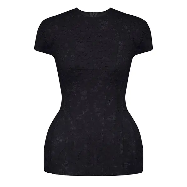 POST MERIDIEM Lace Top With A Voluminous Silhouette