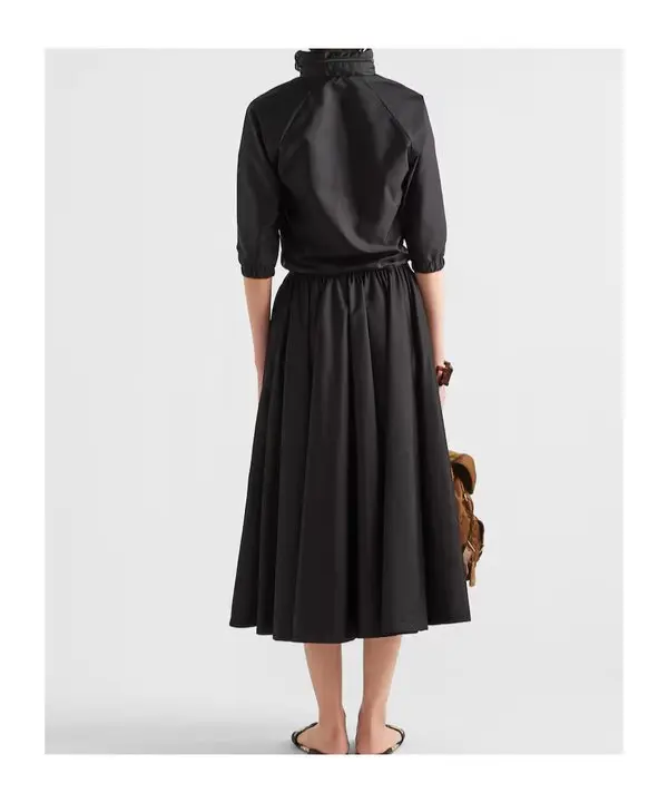 Prada Raised-collared Raincoat With Logo Plaque