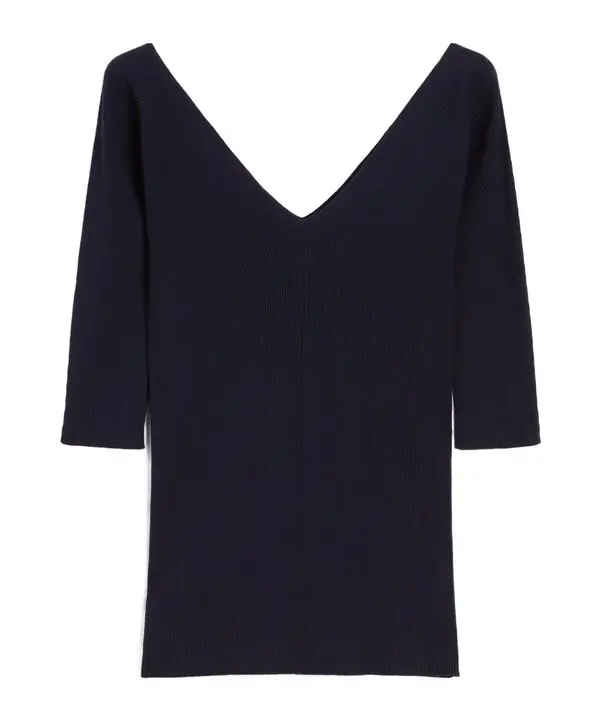 Max Mara Viscose Yarn Sweater - Navy
