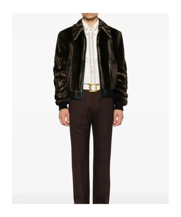 Amiri Long Sleeve Fur Jacket