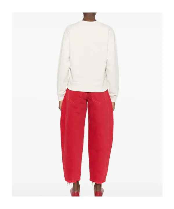 Maison Kitsuné Long Sleeve Crewneck Sweatshirt With Embroidered Fox