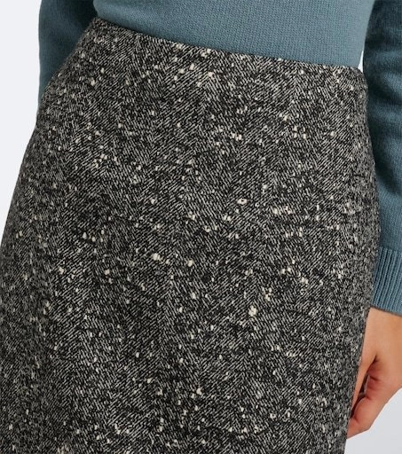 Valentino Garavani Chevron Wool-blend Bouclé Pencil Skirt