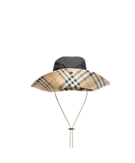 Burberry Check Cotton Sun Hat - Nude